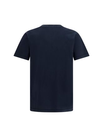Stone Island Mens Logo Patch T-Shirt Navy Blue Cotton T-Shirts And Polos