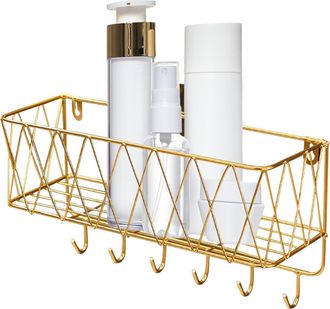 Generic Schwebende Regale f&uuml;r Badezimmer, Wandregal f&uuml;r die K&uuml;che, Wand-Organizer mit Haken, Rivi, schlichter Design-Dekorationseffekt, schmal, leicht zu orga