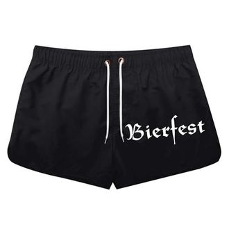 Generic Maillot de bain Homme Short de Bain Short de Plage avec Imprim&eacute; Sport Maillot de Bain D&eacute;contract&eacute; 7,6 cm pour Natation Surf, Noir, 3XL