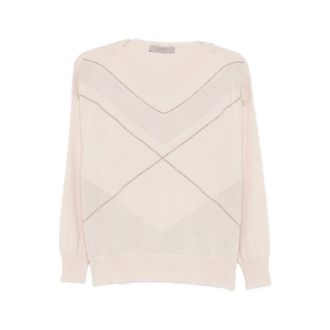 D.exterior Geometrischer Metallic Wollpullover - - Knitwear - Damen - Beige - L