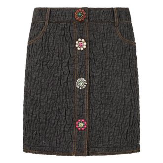 Moschino Denimrock mit Kn&ouml;pfen - - Skirts - Damen - Blau - XL
