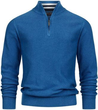 Indicode Strickpullover Herren INBull Pullover Herrenpullover Herrenpullover mit Rei&szlig;verschlusskragen