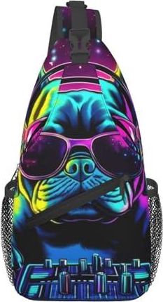 Generic Sac &agrave; dos &agrave; bandouli&egrave;re pour homme Motif bouledogue fran&ccedil;ais