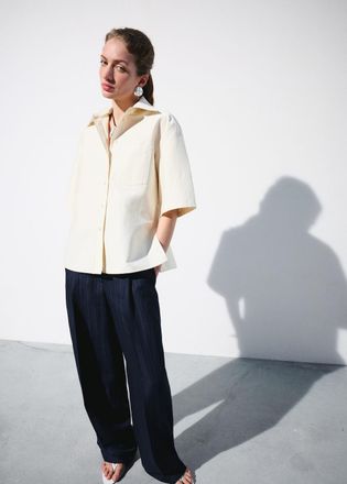 Mango Pantalon de costume fines rayures bleu marine - Femme - 32 - MANGO