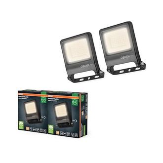 Osram ENDURA FLOOD PC 30W LED-Fluter, 3000K warmweiß, 3000 Lumen, IP65 Flutlicht, 110° Lichtwinkel, 100 lm/W, Grau, 2-Pack