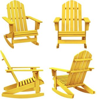 vidaXL Adirondack-Schaukelstuhl Massivholz Tanne Gelb - Schaukelstuhl - Schaukelst&uuml;hle - Home & Living