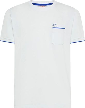 Sun 68 Homme, Tops, Blanc, Taille: XL Piquet Small Stripe Fluo S/S