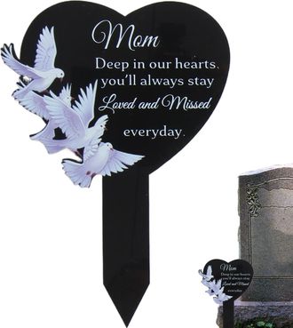 Generico Grabmarkierungen: Grabschilder aus robustem Metall, für Friedhöfe, schwarze wasserdichte Teller, Friedhofsdekoration, Andenken für Verstorbene, Papa u