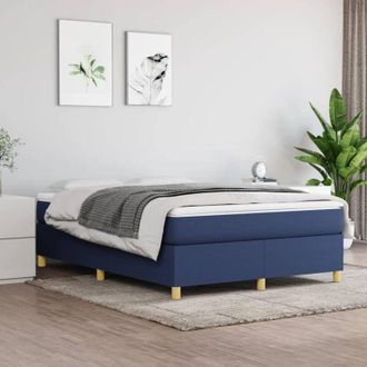 vidaXL Cadre de lit sans matelas bleu 140x200 cm tissu Vidaxl