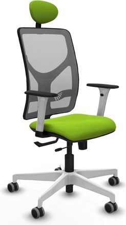 Piqueras y Crespo B&uuml;rostuhl f&uuml;r Zuhause, mit wei&szlig;en und schwarzen Armlehnen, h&ouml;henverstellbare Lendenwirbelst&uuml;tze und festes Kopfteil, ausgestattet mit Syncro/Traslack.