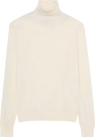 Brooks Brothers Femme, Pulls, Blanc, Taille: 42 FR Pull à col roulé en laine mérinos