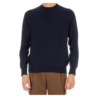 Ballantyne Blauer Cashmere Rundhalspullover - - Knitwear - Herren - Blau - L