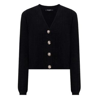 Balmain Femme, Pulls, Noir, Taille: 42 FR Gilet Court Classique Noir