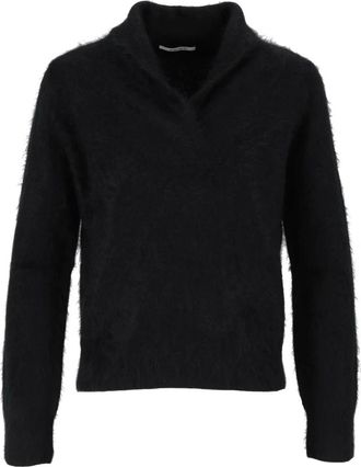 KANGRA Top Schal Kaschmir geb&uuml;rstet - - Knitwear - Damen - Schwarzk - XS