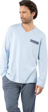 Eminence Coton Bio LU03 Ensemble de Pijama, Ciel/Bleu, 6/2XL Homme