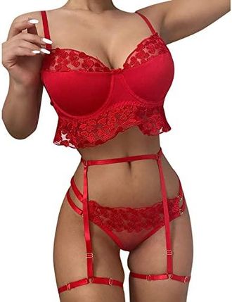 Generic Lingerie Sexy Femme Coquine Hot Lingerie Femme Une soir&eacute;e Coquine Pyjama Dentelle Armatures + Jarretelles Sexy Mode Nuit Coquine Tendance 2025