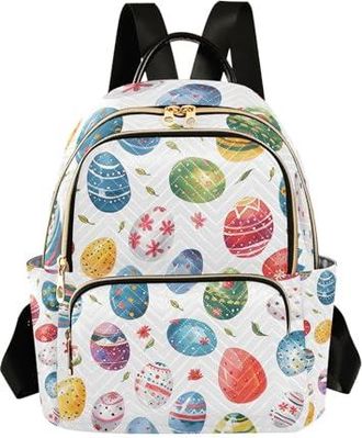 Mnsruu Mini sac à dos pour femme - Blanc oeuf de Pâques - Petit sac à dos tendance - Sac à dos décontracté, Multi697, M