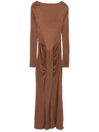 Staud robe mi-longue à design drapé - Marron