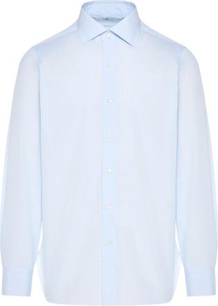 Finamore Homme, Chemises, Bleu, Taille: 5XL Micro-pattern Dress Shirt