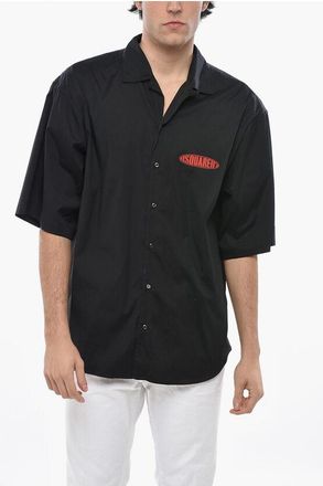 Dsquared2 Cotton Bowling Shirt with Printed Logo size 58
