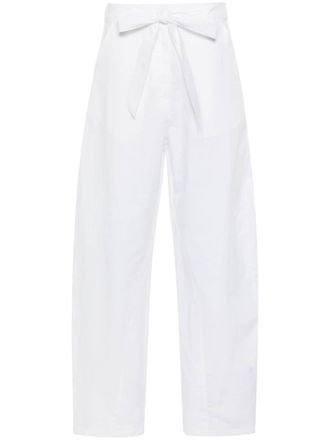Pinko pantalon ample &agrave; taille ceintur&eacute;e - Blanc