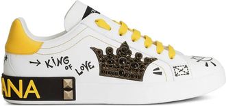 Dolce & Gabbana baskets &agrave; d&eacute;tails de clous - Blanc