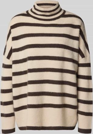 Comma Strickpullover aus Wolle mit Stehkragen