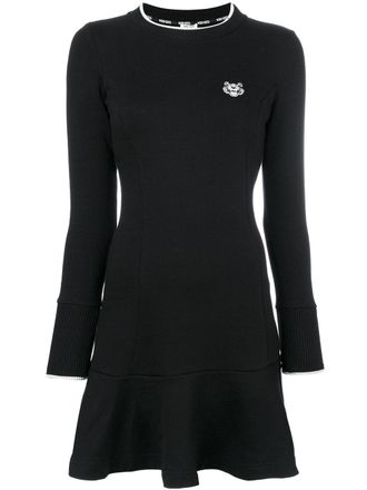 Kenzo robe &eacute;vas&eacute;e &agrave; logo Tiger brod&eacute; - Noir