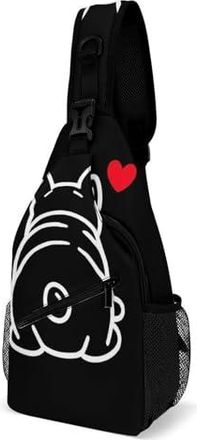 Generic Sacoche Homme Bandouliere Chiot bouledogue fran&ccedil;ais dr&ocirc;le Casual Sacs Poitrine Polyester Sac &agrave; Dos De Voyage pour Randonn&eacute;e Cyclisme Homme