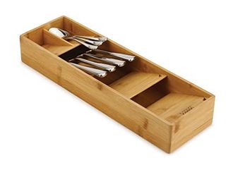 Joseph Joseph DrawerStore - Organisateur de tiroir, range couverts avec 5 compartiments, peut contenir plus de 24 pi&egrave;ces - Bambou, Petit, Bamboo