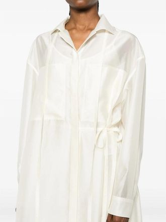 System Self-Tie Shirt Dress - White