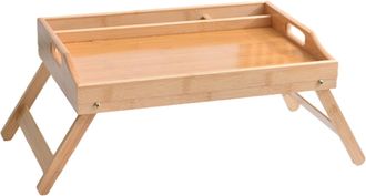Generic Klappbarer Tisch mit F&uuml;&szlig;en | Fr&uuml;hst&uuml;ckstablett aus nachhaltigem Holz | Laptop | Mehrzwecktisch f&uuml;r Schlafzimmer, Wohnzimmer, K&uuml;che, Schrank, Desktop f