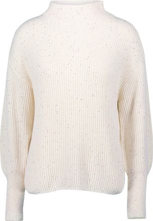 Zero Damen Strickpullover mit Pailletten 38, CreamWhite