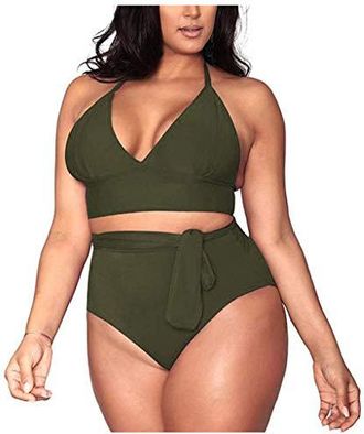 Generic Bikini pour femme - &Eacute;l&eacute;gant et sexy - Deux pi&egrave;ces - Triangle - Col en V - Push Up - Maillot de bain - Maillot de bain - Maillot de bain incurv&eacute; - Haut