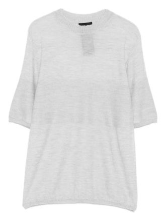 Giorgio Armani haut en maille &agrave; manches courtes - Gris