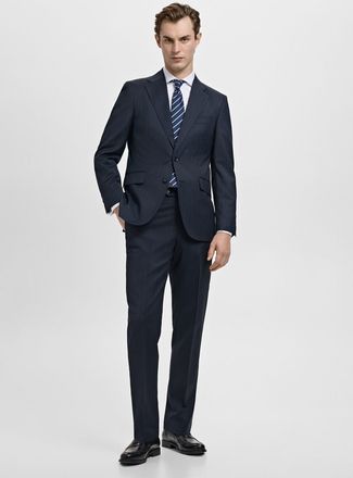 Mango Sakko Venecia aus 100 % Schurwolle marineblau - Herren - 48 - MANGO MAN