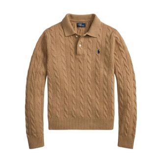 Polo Ralph Lauren Cable-Knit Woll-Kaschmir-Pullover - - Knitwear - Damen - Braun - M