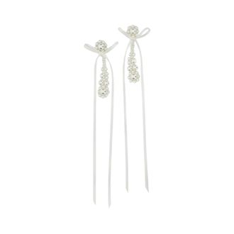 Simone Rocha Ohrringe mit Schleifenband - - Accessories - Damen - Wei&szlig; - ONE SIZE