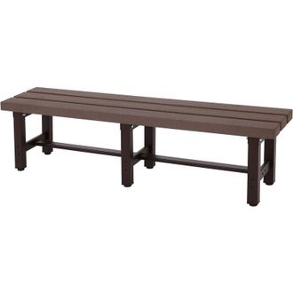 Hhg Alu Gartenbank HHG-664, Bank Parkbank Sitzbank Balkonbank, wetterfest WPC 150cm, braun