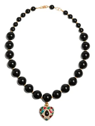 Valentino Garavani collier Coeur Royal &agrave; pendentif coeur - Noir