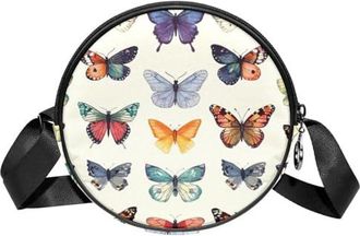 Generic Sac &agrave; bandouli&egrave;re rond pour femme, petit sac &agrave; bandouli&egrave;re color&eacute; avec fermeture &eacute;clair, bretelles r&eacute;glables, sac &agrave; main rond d&eacute;contract&eacute; pour femmes 