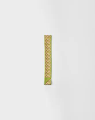 Prada Schmaler Schal aus bedrucktem Seidentwill