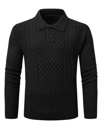 AlltheMen Strickpullover mit grober Strickstruktur Uni Pullover