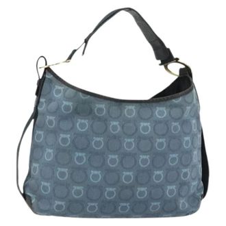 Ferragamo Sac bandouli&egrave;re en toile Pre-owned - Femme - Pre-owned - Bleu - Taille: ONE Size
