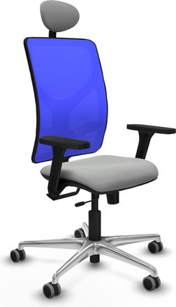 Piqueras y Crespo Stuhl f&uuml;r lange Arbeitsstunden, mit 3D-Armen, h&ouml;henverstellbare Lendenwirbelst&uuml;tze und festes Kopfteil, ausgestattet mit Syncro/Traslack und Schneides