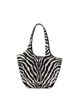 The Attico The Scoop Grand sac &agrave; bandouli&egrave;re blanc et noir
