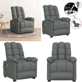 vidaXL Massagesessel Elektrisch Dunkelgrau Stoff - Elektrostuhl - Massagesessel - Entspannungsstuhl - Fernsehsessel - Lounge Chair - Home & Living