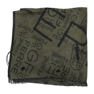 Gianfranco Ferre Gr&uuml;ner gemusterter Logo-Schal - - Accessories - Damen - Gr&uuml;n - ONE SIZE