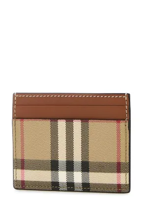 Burberry Womens Printed Canvas Card Holder Vntgchkbriarbrown Portafogli Wallet