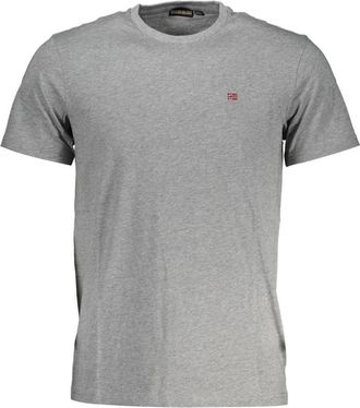 Napapijri Homme, Tops, Gris, Taille: 3XL T-shirt &agrave; Manches Courtes avec Logo Imprim&eacute; Gris